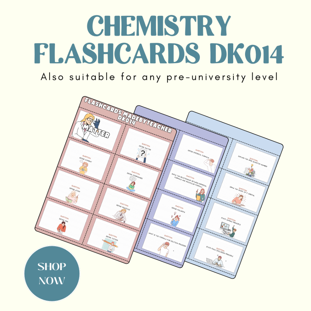 (COMPLETE) PRINTABLE DIGITAL FLASHCARDS FOR CHEMISTRY DK014 | Shopee ...