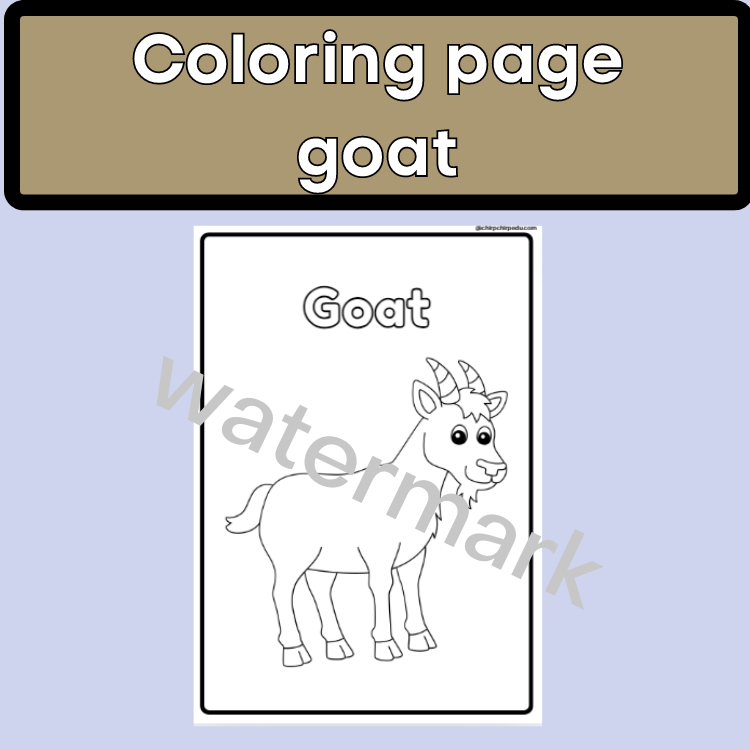 [a4] farm animal - goat colouring page | Halaman mewarna goat | Shopee ...