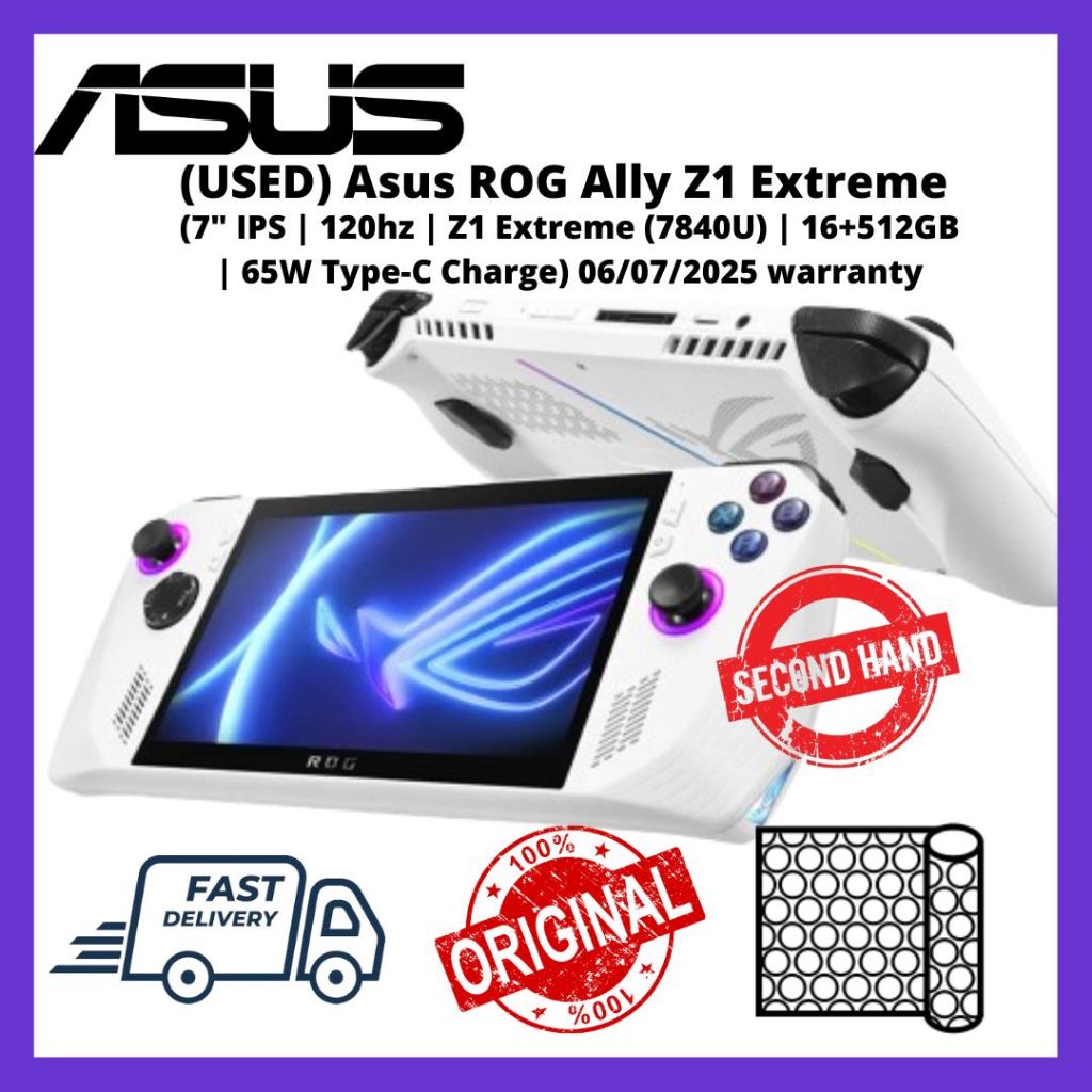 (USED) Asus ROG ALLY Z1 Extreme (7" IPS | 120hz | 16+512GB | 65W Type-C ...