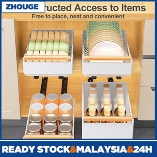 Stainless Steel Pull Out Rack Kabinet Almari Tarik Rail Rak Dapur ...