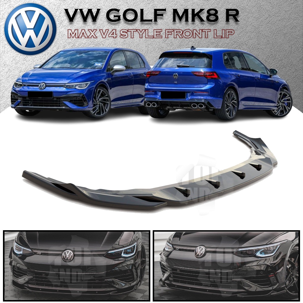 VOLKSWAGEN GOLF MK8 R MAX V4 FRONT LIP BUMPER SKIRT LIP CAR BODYKIT VW ...
