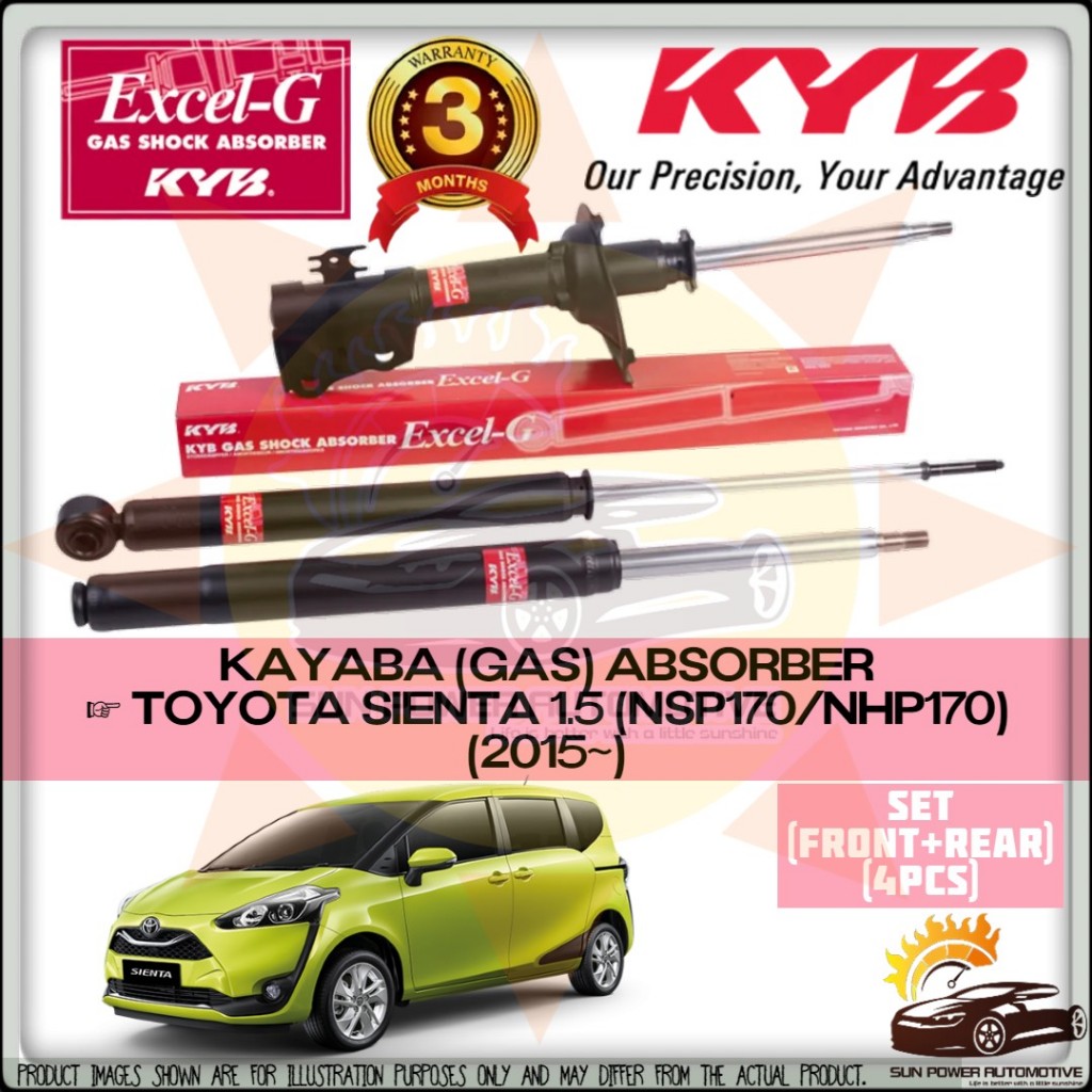 KAYABA KYB EXCEL G Toyota Sienta NSP170 / NHP170 (2015~) Gas Shock ...