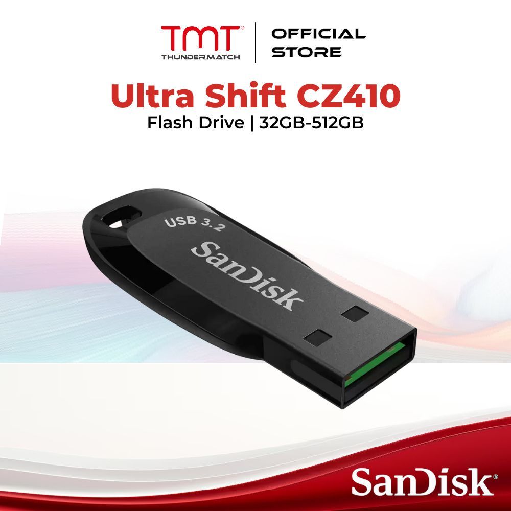 SanDisk Ultra Shift CZ410 USB Flash Drive (32GB/64GB/128GB) (Black ...
