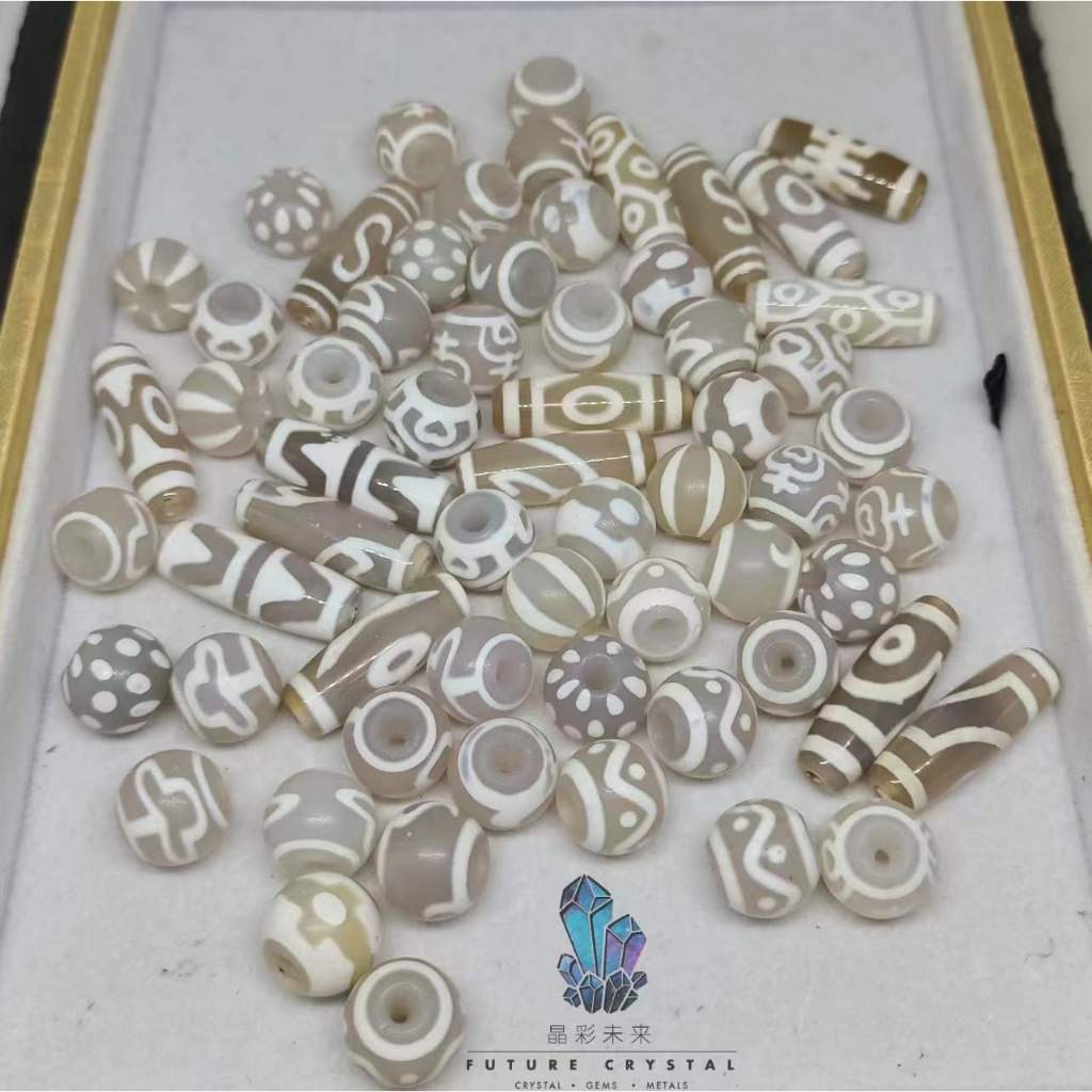 白玛瑙长&短天珠 White Agate 'Tianzhu' DZI Bead for DIY 10x30mm/Manik DZI ...