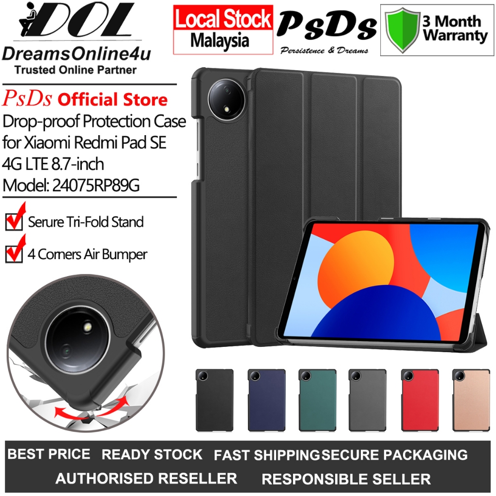 PsDs Xiaomi Redmi Pad SE 4G 8.7-inch 2024 24075RP89G Magnetic Tri-Fold ...