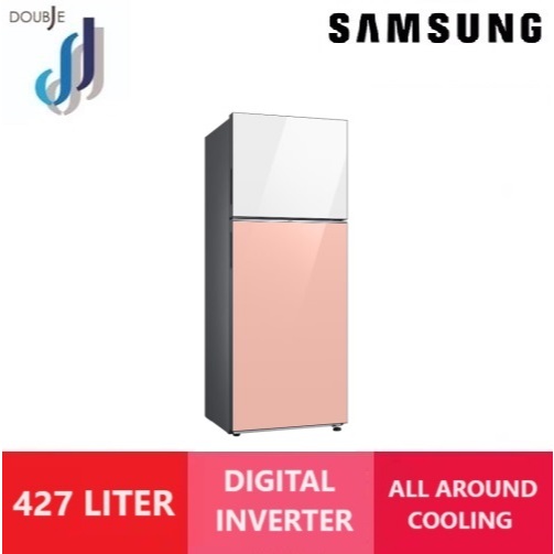 Samsung 427L Bespoke 2 Doors Fridge Clean Glass White Peach ...
