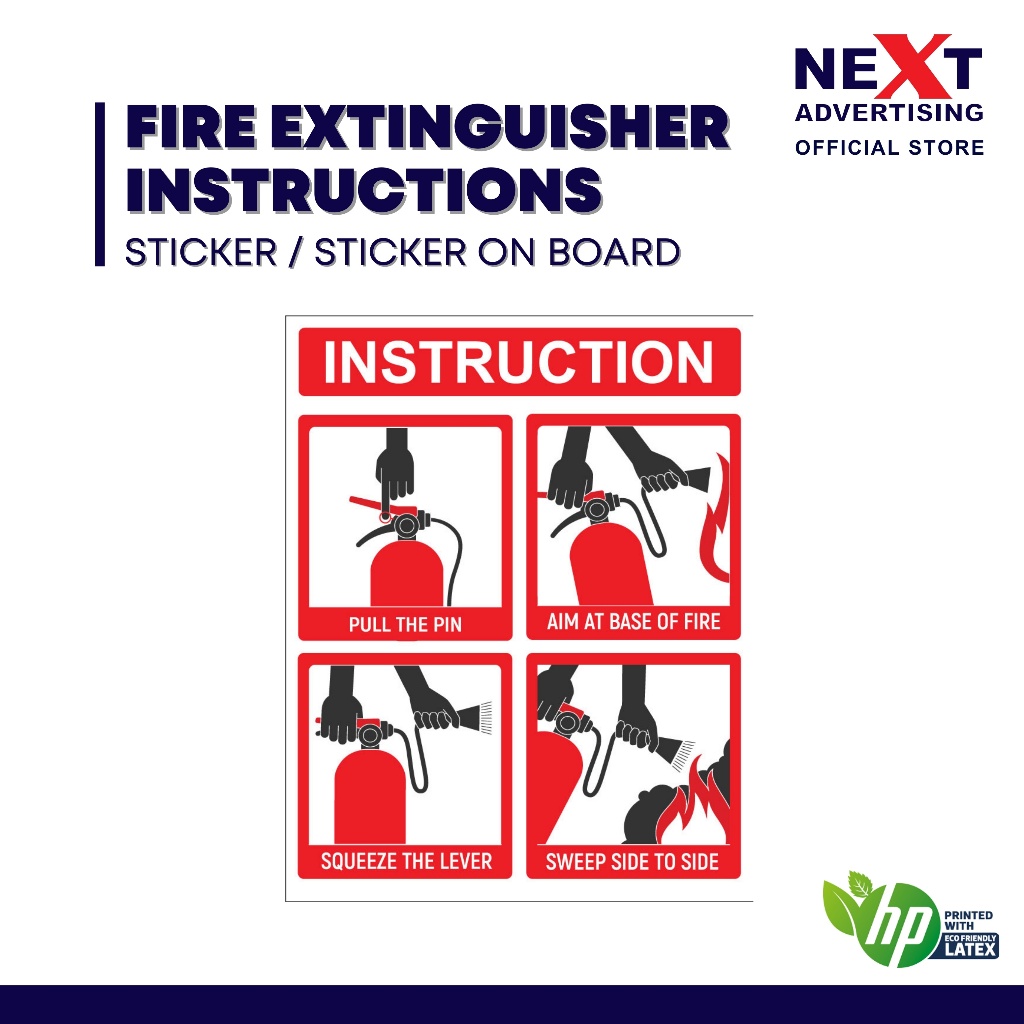 Instructions To Use A Fire Extinguisher Sign | PASS Sign | Fire Safety ...
