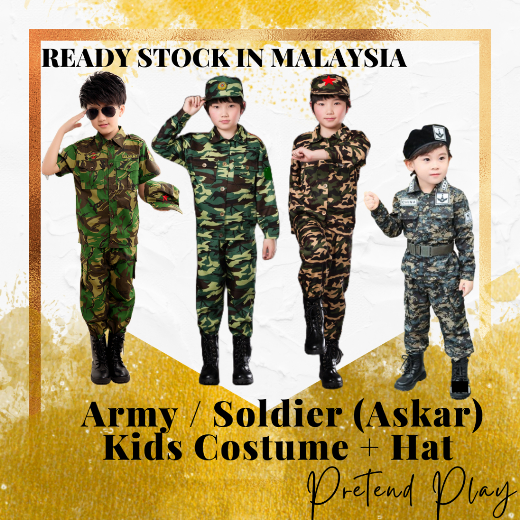 Kids Costume - Cosplay Occupation Uniform Career Day For Army Soldier ...