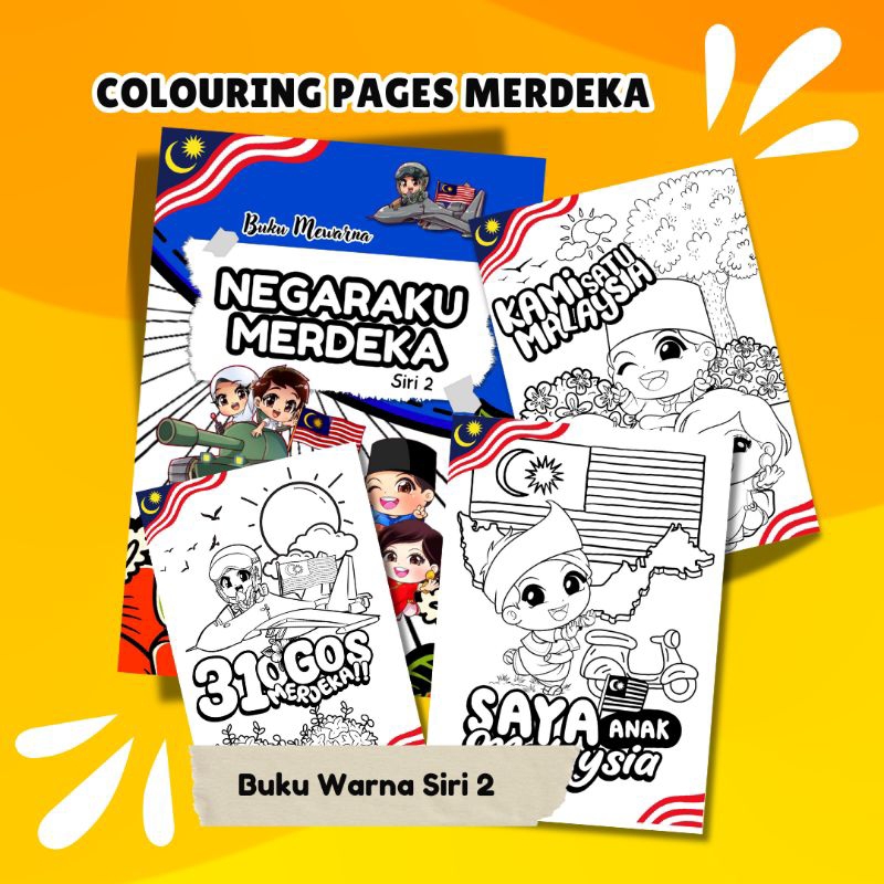 [Merdeka] Colouring Pages Merdeka Jalur Gemilang Negaraku Merdeka Buku ...