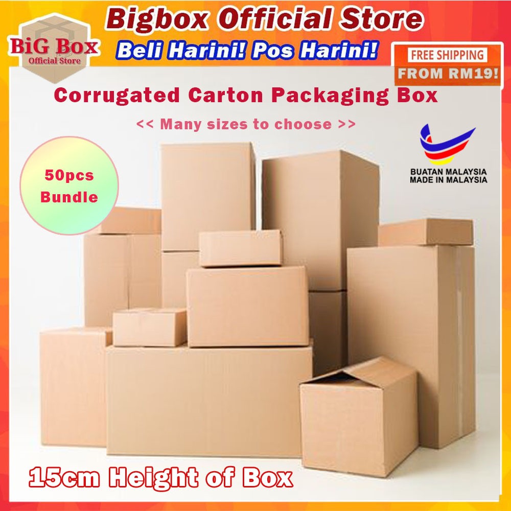 【Packaging Box】 (50pcs) Bigbox Kotak Carton Box Packing Box Paper ...
