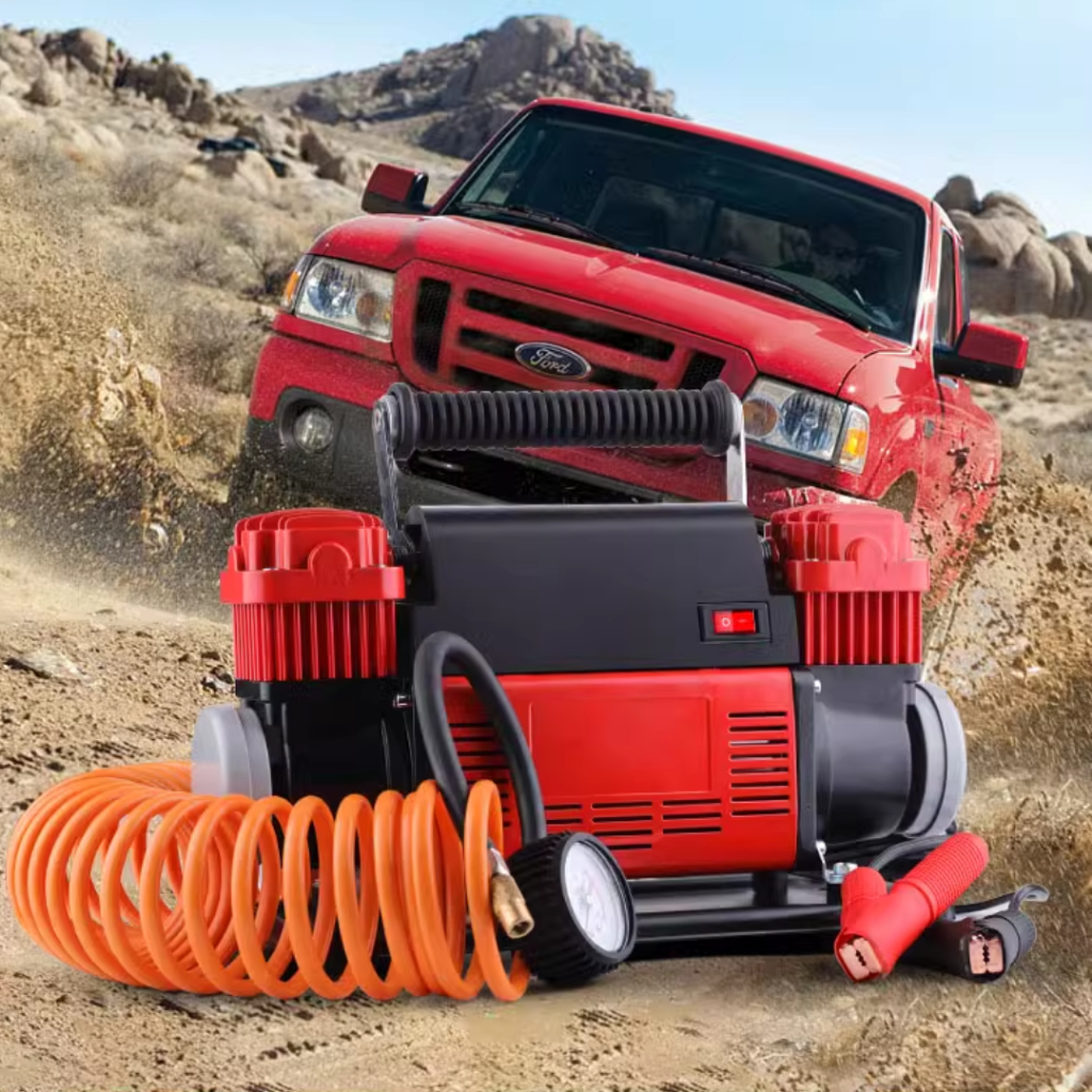 Portable Double Cylinders Air Compressor Tire Inflator 12V 150PSI 160L ...