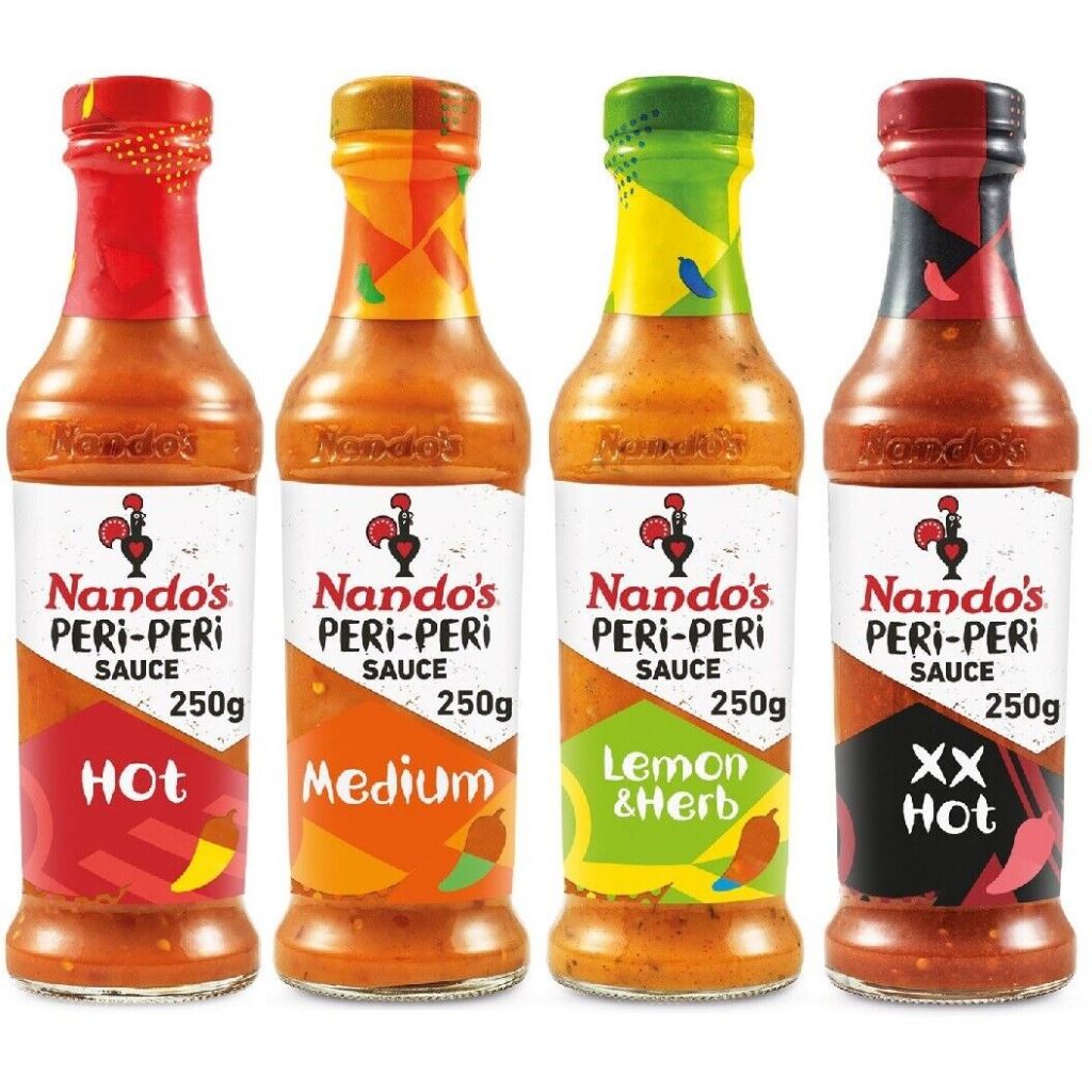 NANDO'S Peri - Peri Sauce / Sos Peri Peri ( Lemon & Herbs / Garlic / Hot / Medium ) 250gm ...