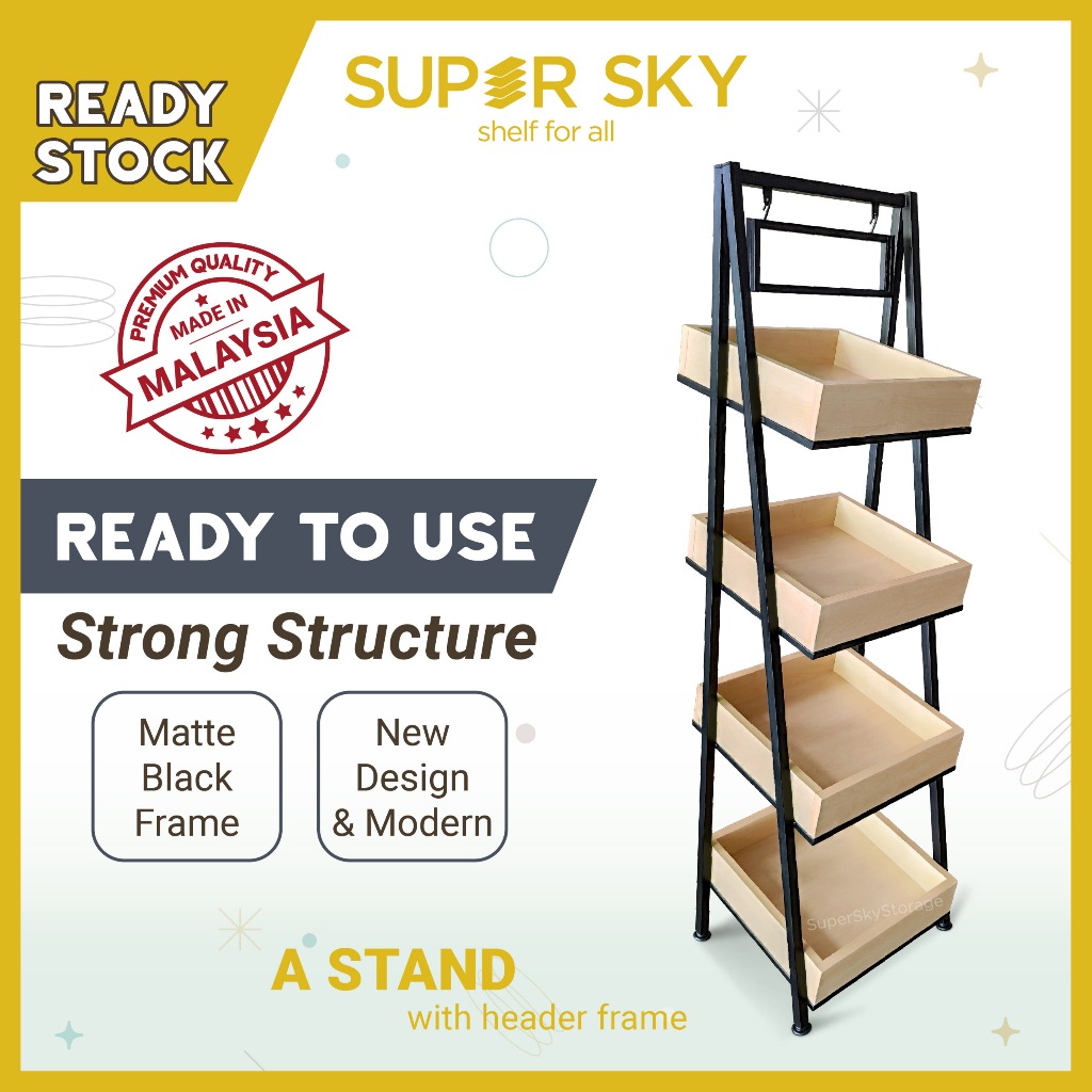 A Stand With Header Frame Candy & Snacks Rack Promotion Display Standee ...