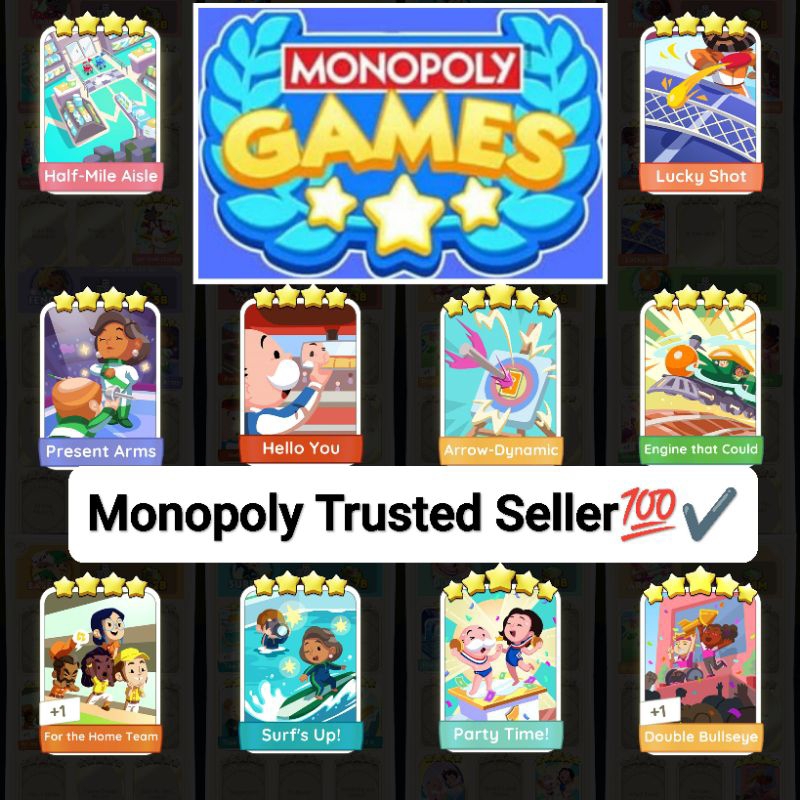 Monopoly Go Sticker 1 Star-5 Star | Shopee Malaysia