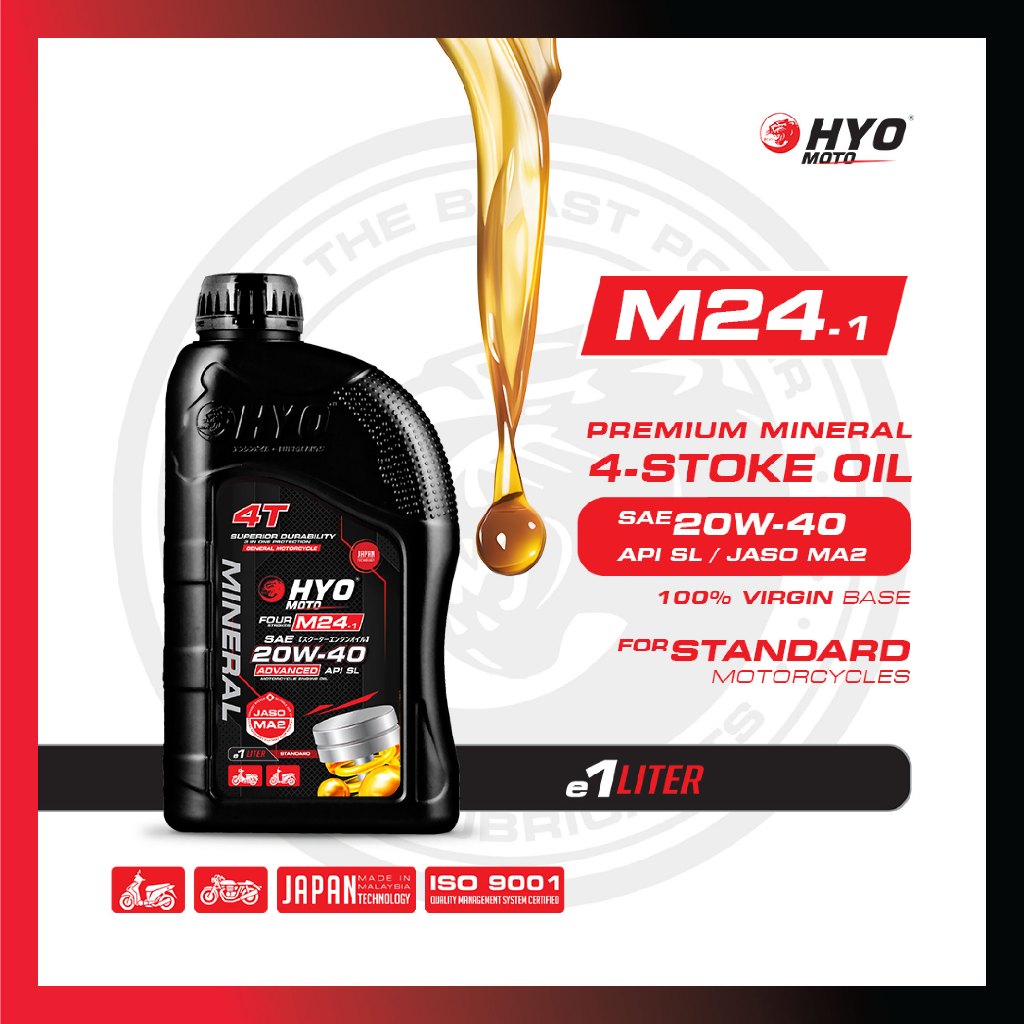 [HYO MOTO] M24-1 Mineral Oil SAE 20W-40 - 4T Motorcycle Engine Oil (1 ...