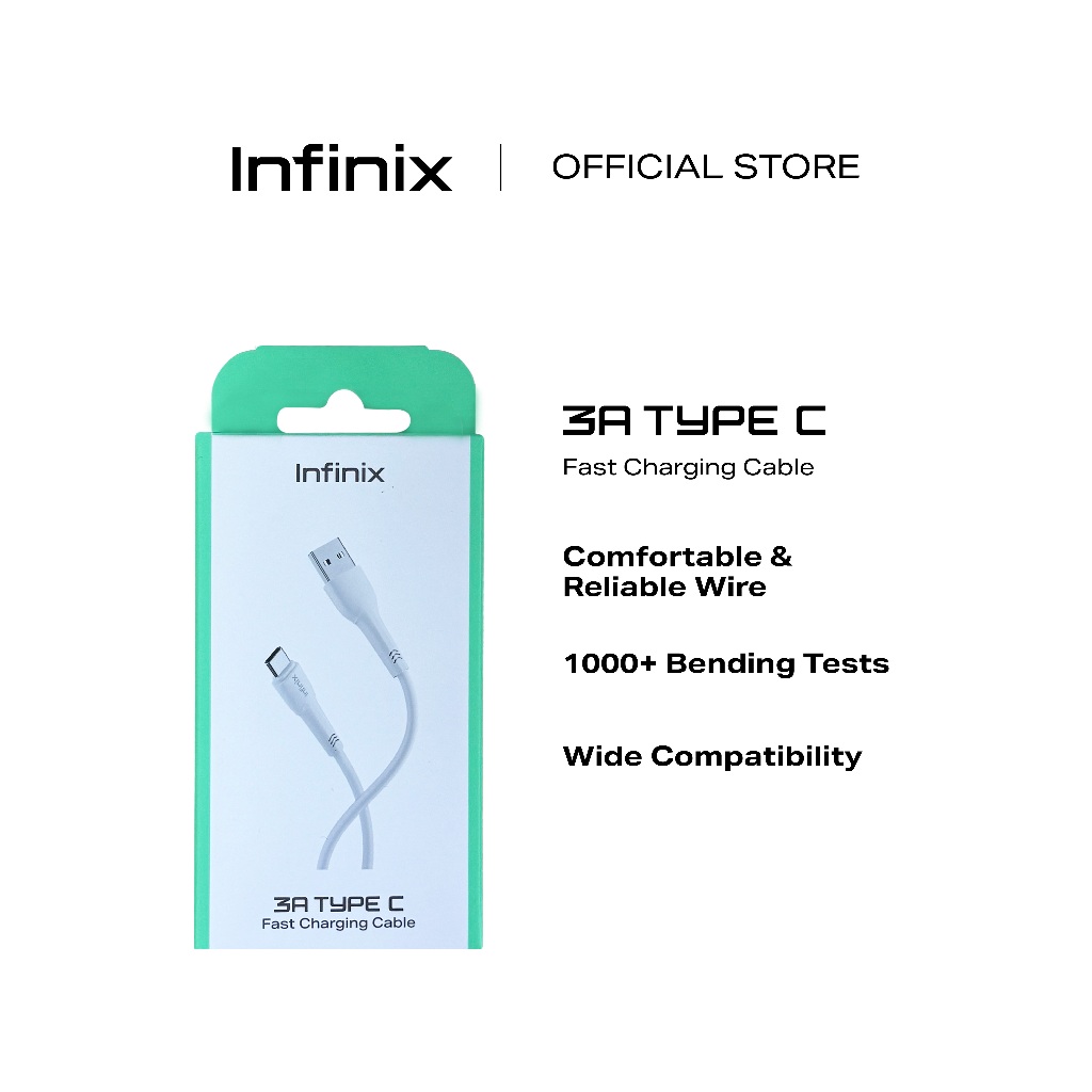 Infinix 3A TypeC Fast Charging Cable USB A To TypeC 1000+ Bending Tests ...
