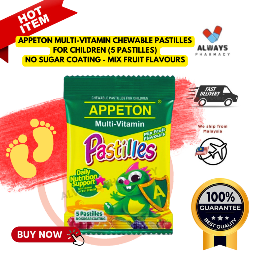 APPETON MULTI-VITAMIN CHEWABLE PASTILLES FOR CHILDREN (5 PASTILLES) NO ...