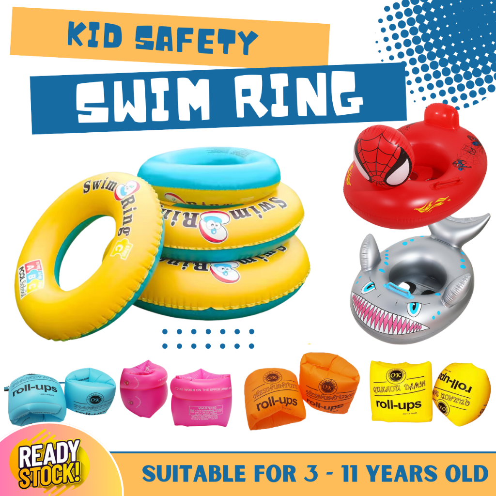 Kid Inflatable Swimming Ring Tube Arm Floater Spider Man Shark Carton ...