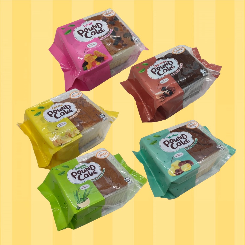 [HARGA BORONG] Sinar Pound Cake chocolate, pandan, buah, marble, cheese ...