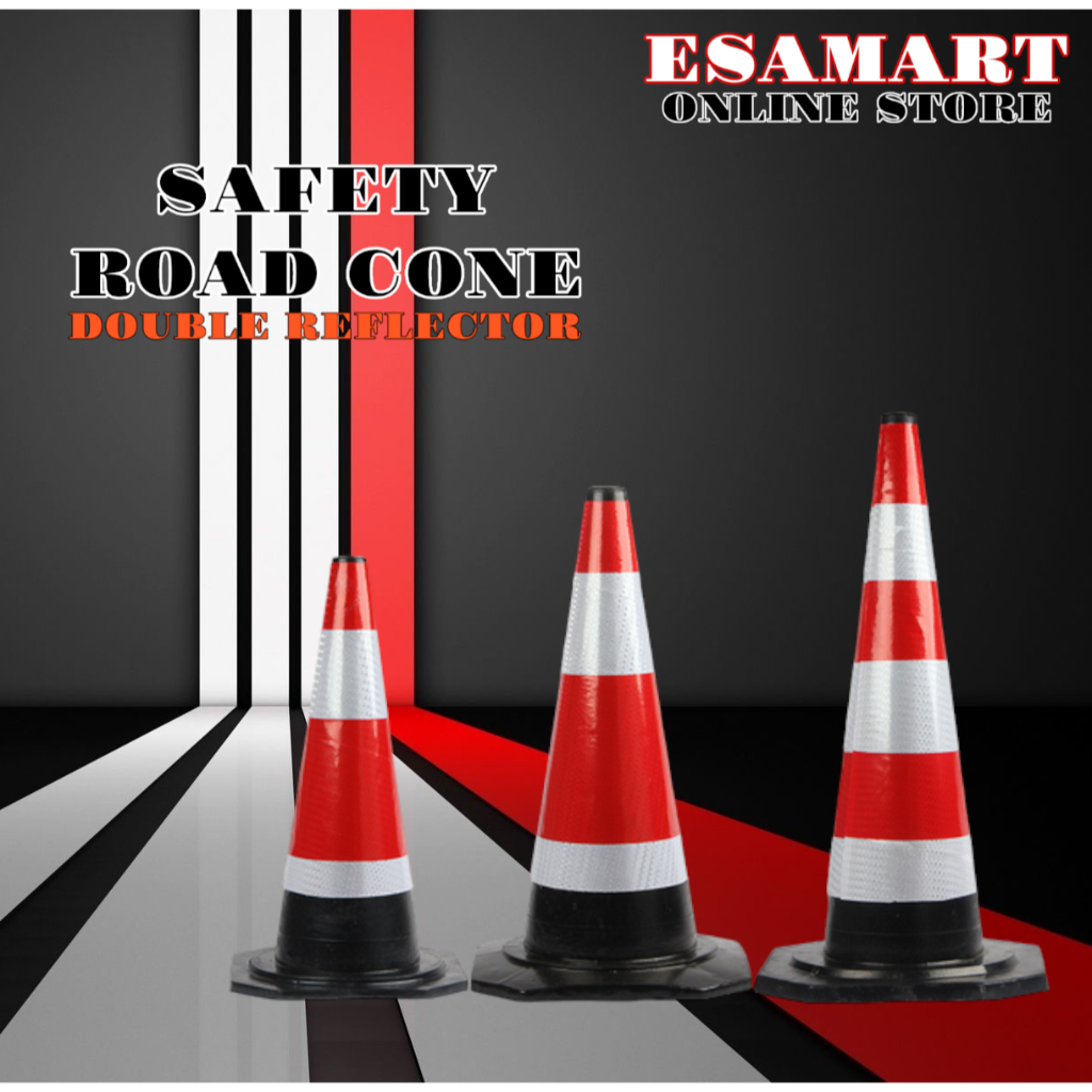 Safety Cone Traffic PVC Cone Double Reflective Sticker 75cm Road Cone ...