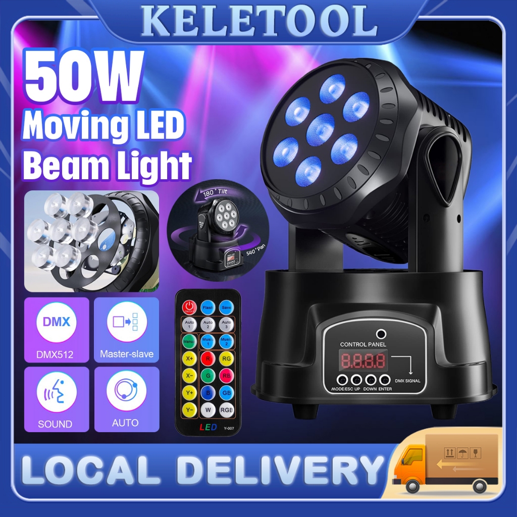 50W Moving LED Stage Beam Light RGBW Spotlight Moving Head Party KTV ...