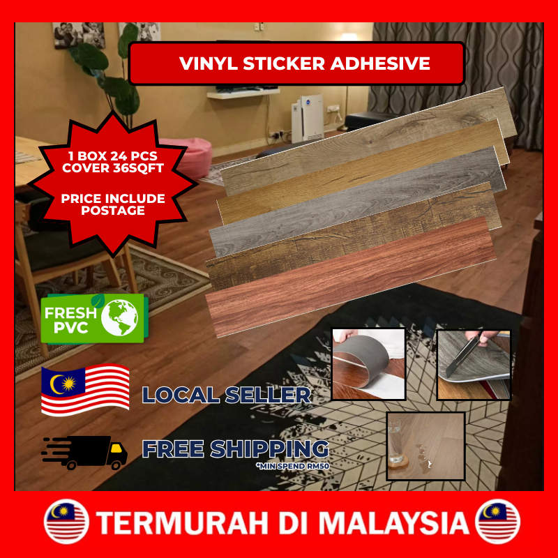 Vinyl Flooring Sticker Self Adhesive Pelekat Murah Anti Calar ...