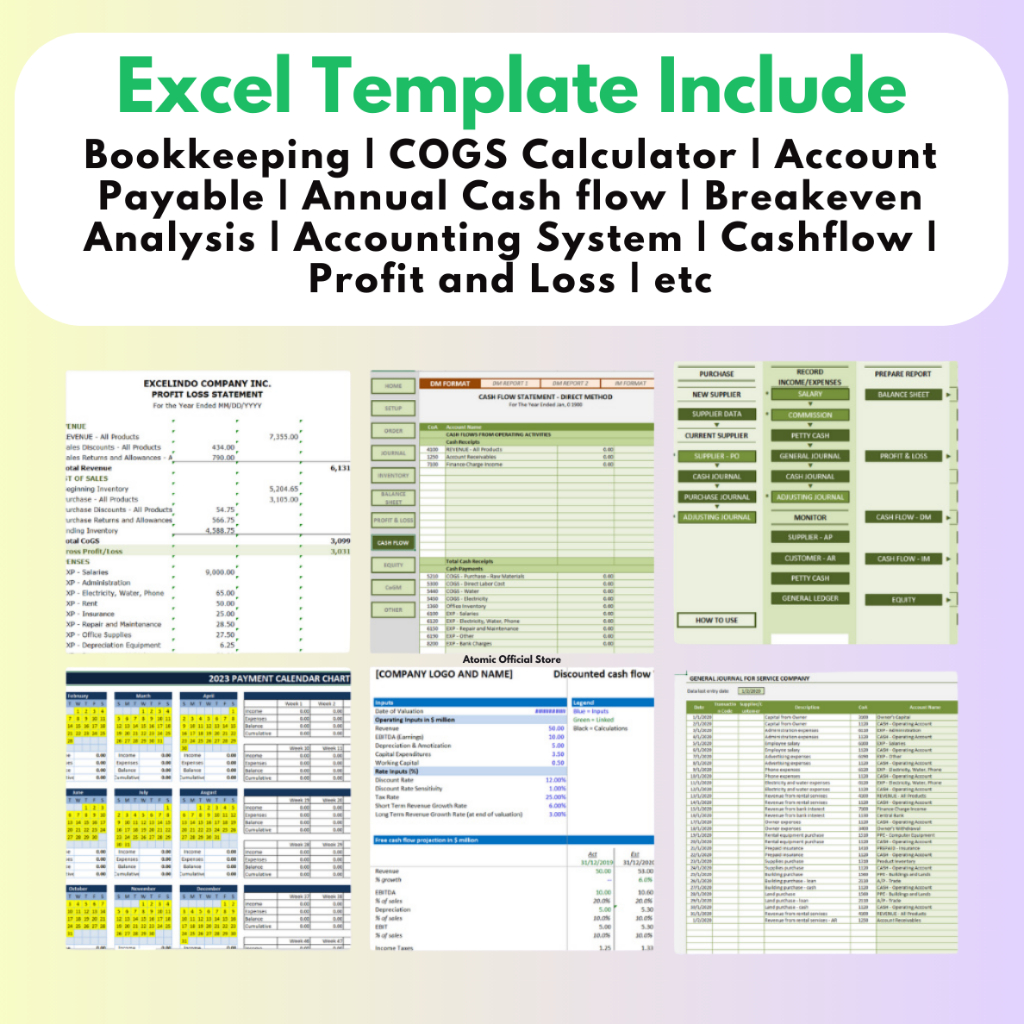 🔥INSTANT🔥 60+ Sets Accounting And Finance Excel Template : Cash Flow ...
