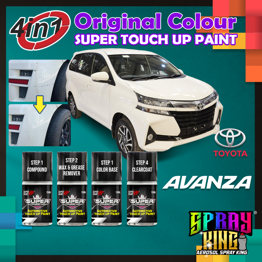 Toyota Avanza Original Touch Up Paint 4 IN 1 Combo Set DIY Scratch ...