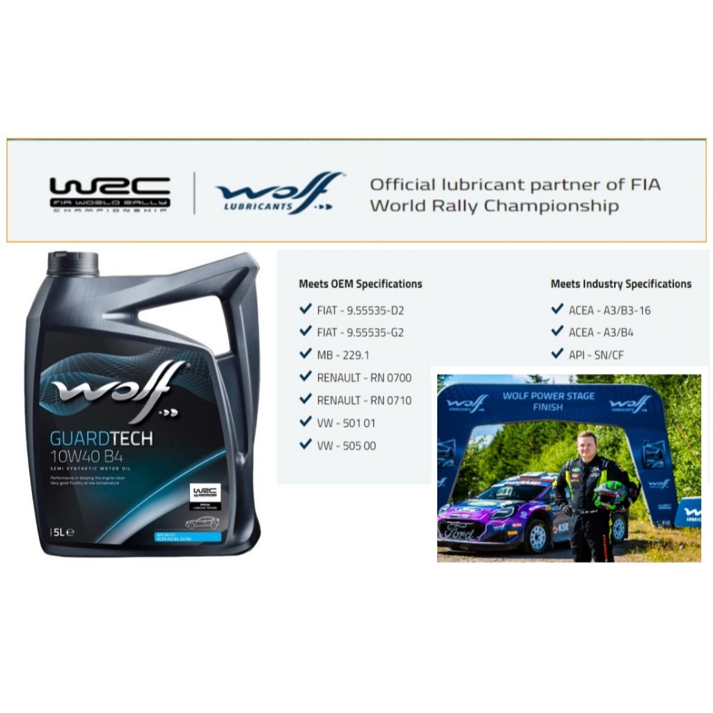 WOLF 10W40 Semi Synthetic Engine Oil (5L) Made in Belgium - With ...