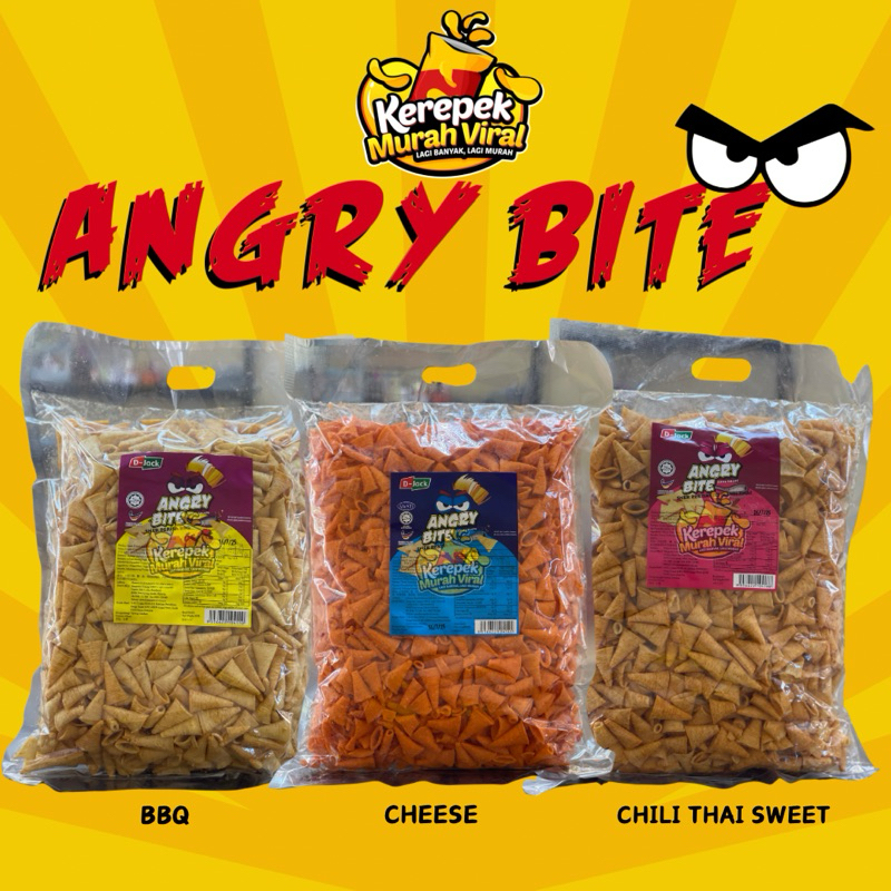 ANGRY BITE SNEK BERPERISA BBQ CHEESE CHILI THAI CHICKEN 1KG / 500G ...