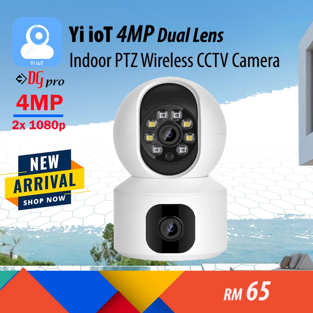Yi ioT 4MP 2K Dual Lens / Double Video Screens Indoor PTZ Wireless Wifi ...