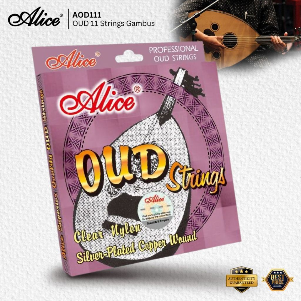Alice Oud Strings Set Clear Nylon Silver Plated Copper Winding Gambus String Aod111 Aod121