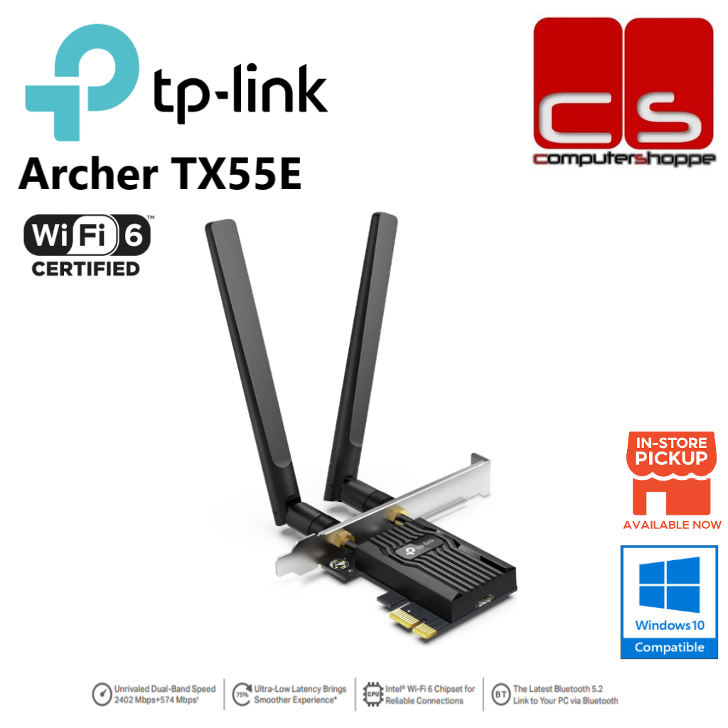 TP-Link Archer TX55E AX3000 Wi-Fi 6 Bluetooth 5.2 PCIe Adapter | Shopee ...