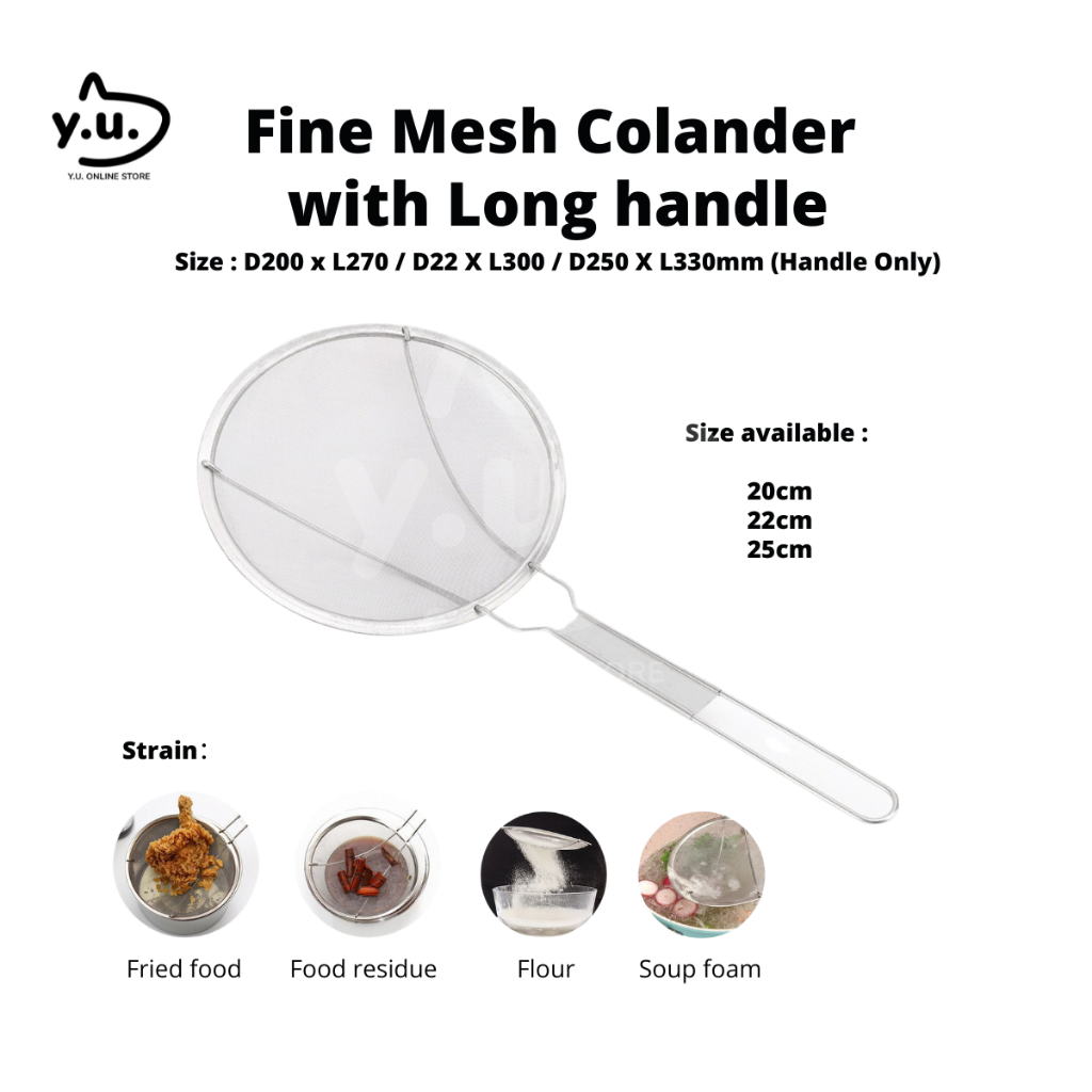YU Ready Stock Fine Mesh Colander with long Handle / Japan Style ...