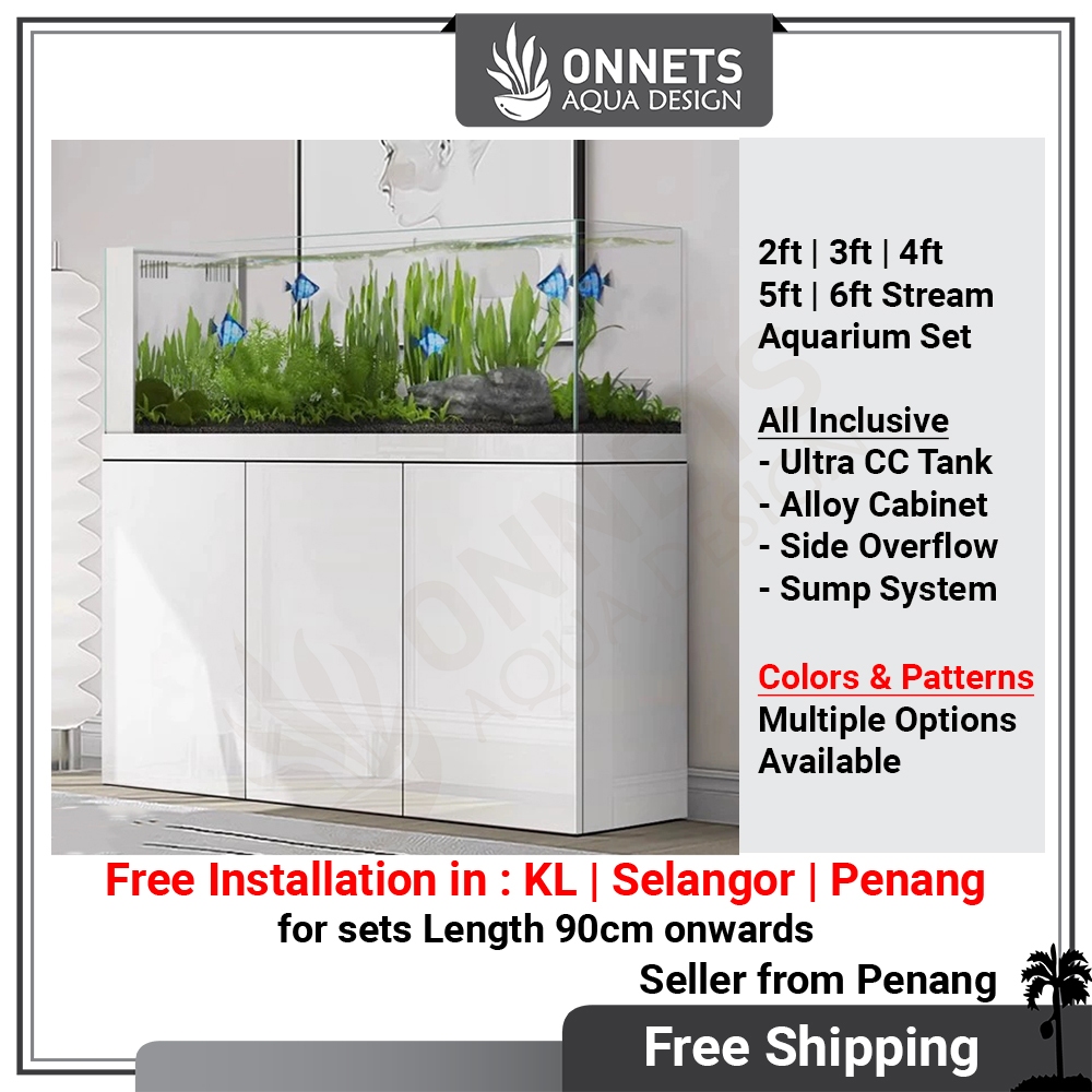 2ft 3ft 4ft 5ft 6ft Ultra CC Goldfish Aquascape Stream Fish Tank ...