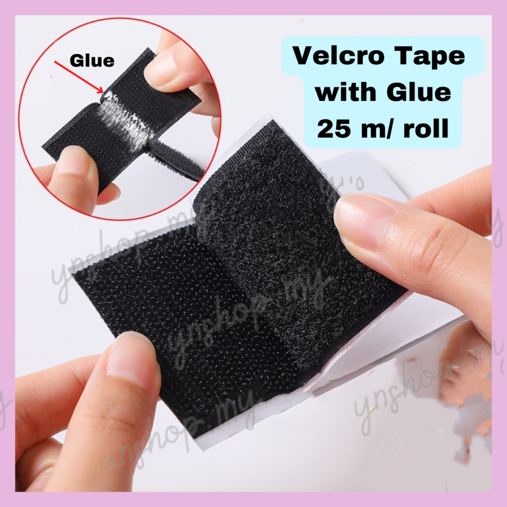 1 Roll 25 Meters VELCRO TAPE Adhensive Gum MAGIC TAPE with glue HOOK ...