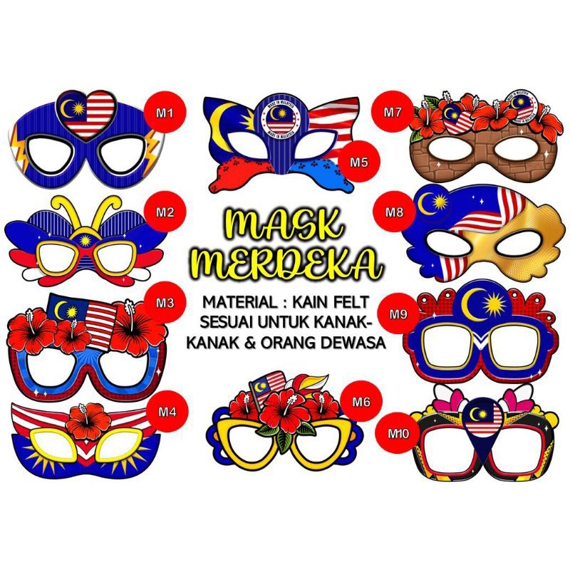 Topeng Merdeka / Mask Merdeka 🇲🇾🇲🇾🇲🇾 | Shopee Malaysia