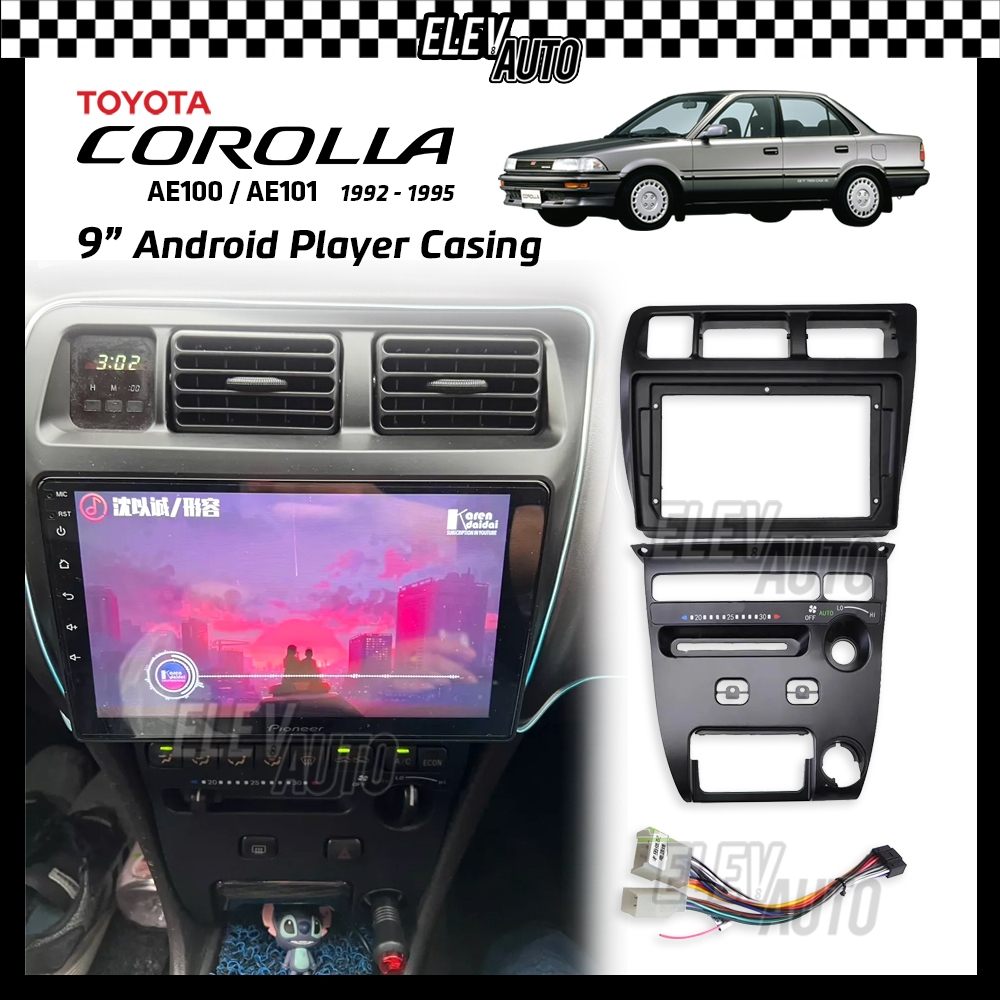 Toyota Corolla AE100 AE101 1992 - 1995 9" Android Player Casing With ...