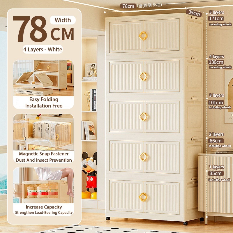 Salvo 3/4/5 Tier Foldable Storage Cabinet With Wheels Multi-Function ... Salvo 3/4/5 Tier Foldable Storage Cabinet With Wheels Multi-Function ...