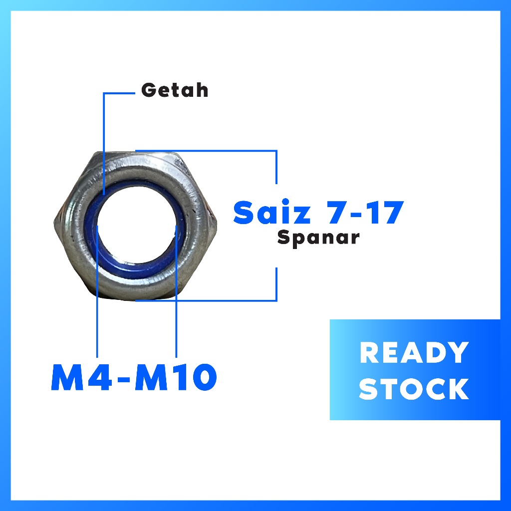 M4 M5 M6 M8 M10 Hexagon Nylon Lock Nut Stainless Steel SUS 304 Lock Nut ...