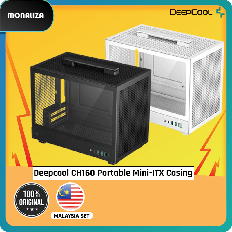 Deepcool CH160 Portable Mini-ITX Casing Black/White PC Desktop Casing ...
