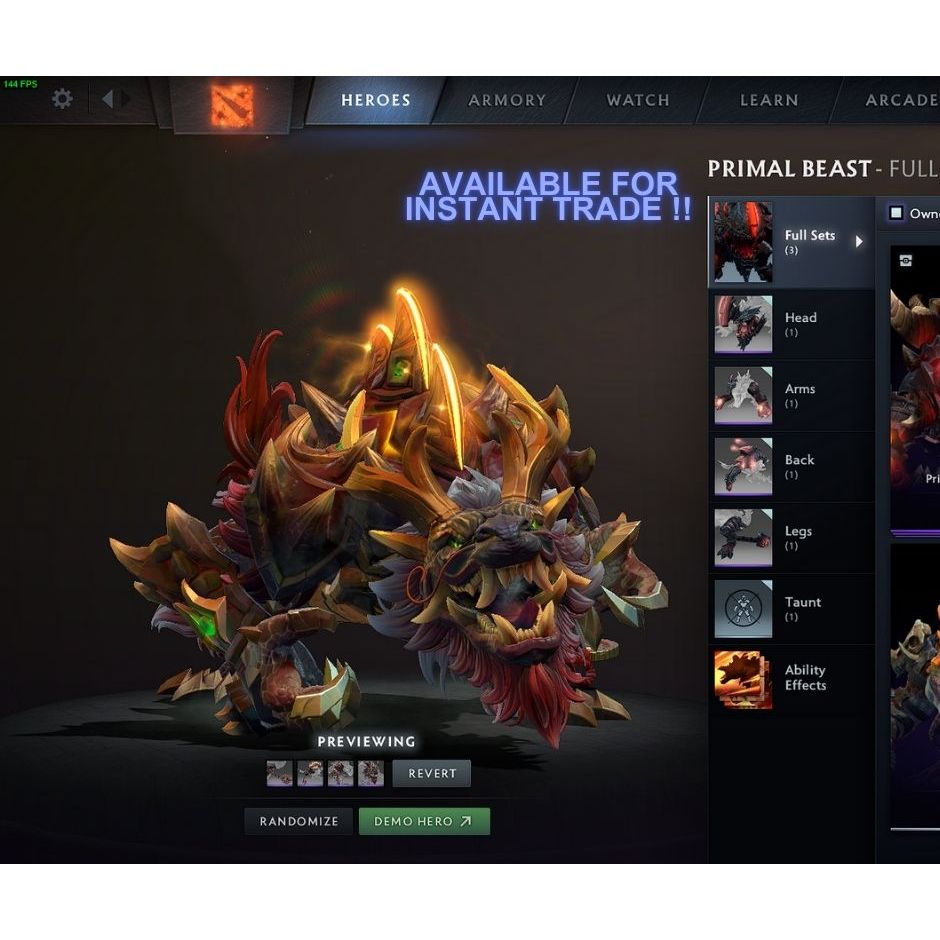 Ready Stock (Instant) - Primal Beast - Temple Guardian - Dota 2 Dragon ...