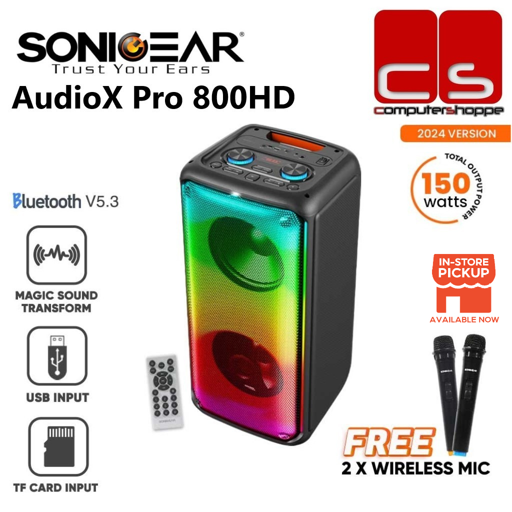 SonicGear Audiox Pro 800HD Bluetooth RGB Portable Speaker (2024 Version) | Shopee Malaysia