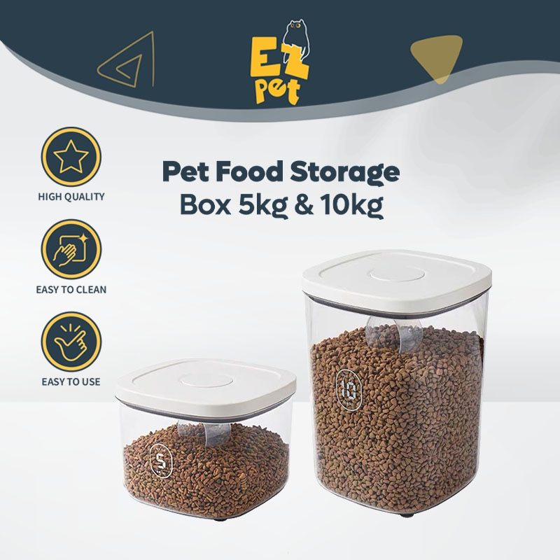 EZPET🐱【Pet Dry Food Transparent Storage Box 】Food Container Dry Food Storage Food Dispensers ...