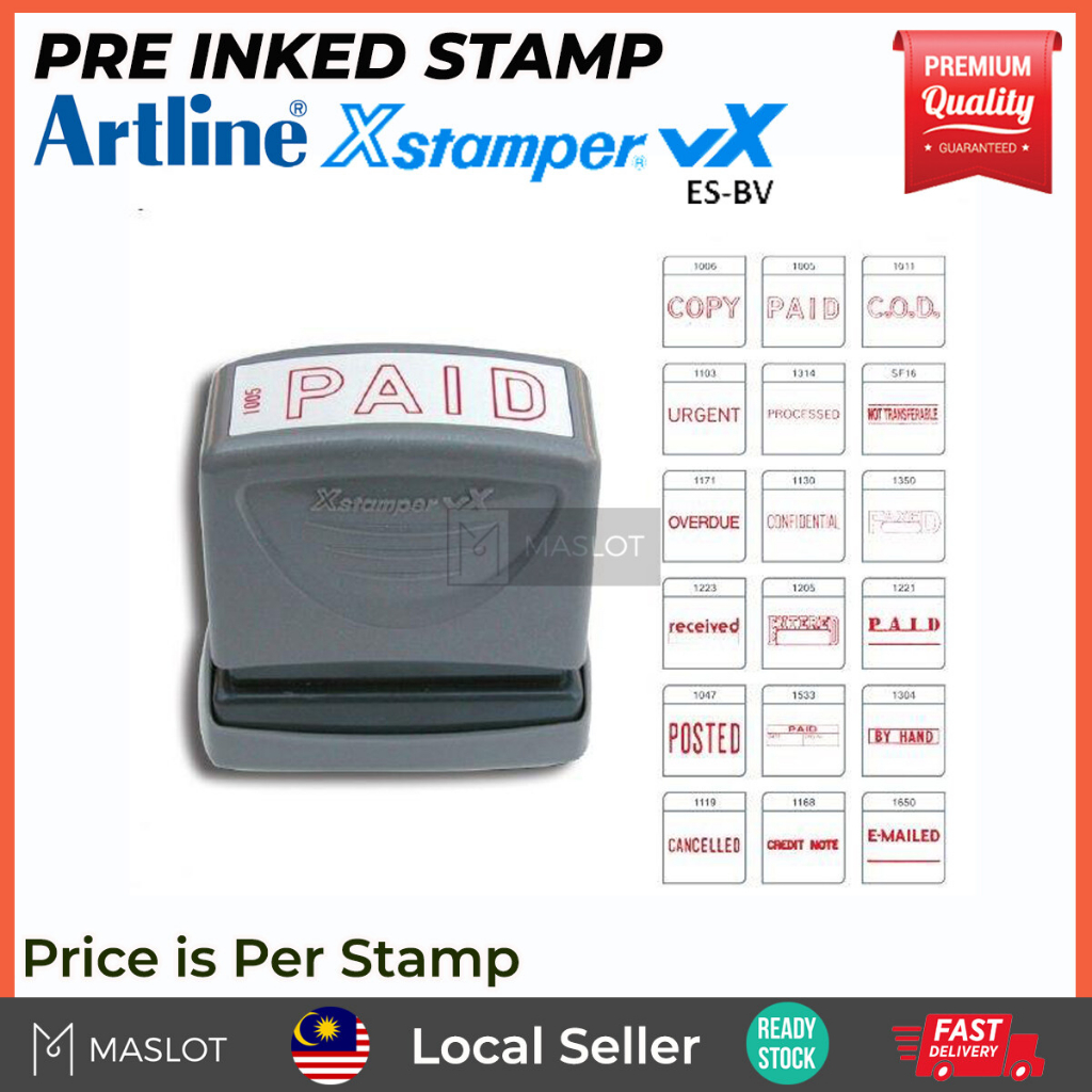 Artline X Stamper VX Pre-inked Stamp ready made | Shopee Malaysia