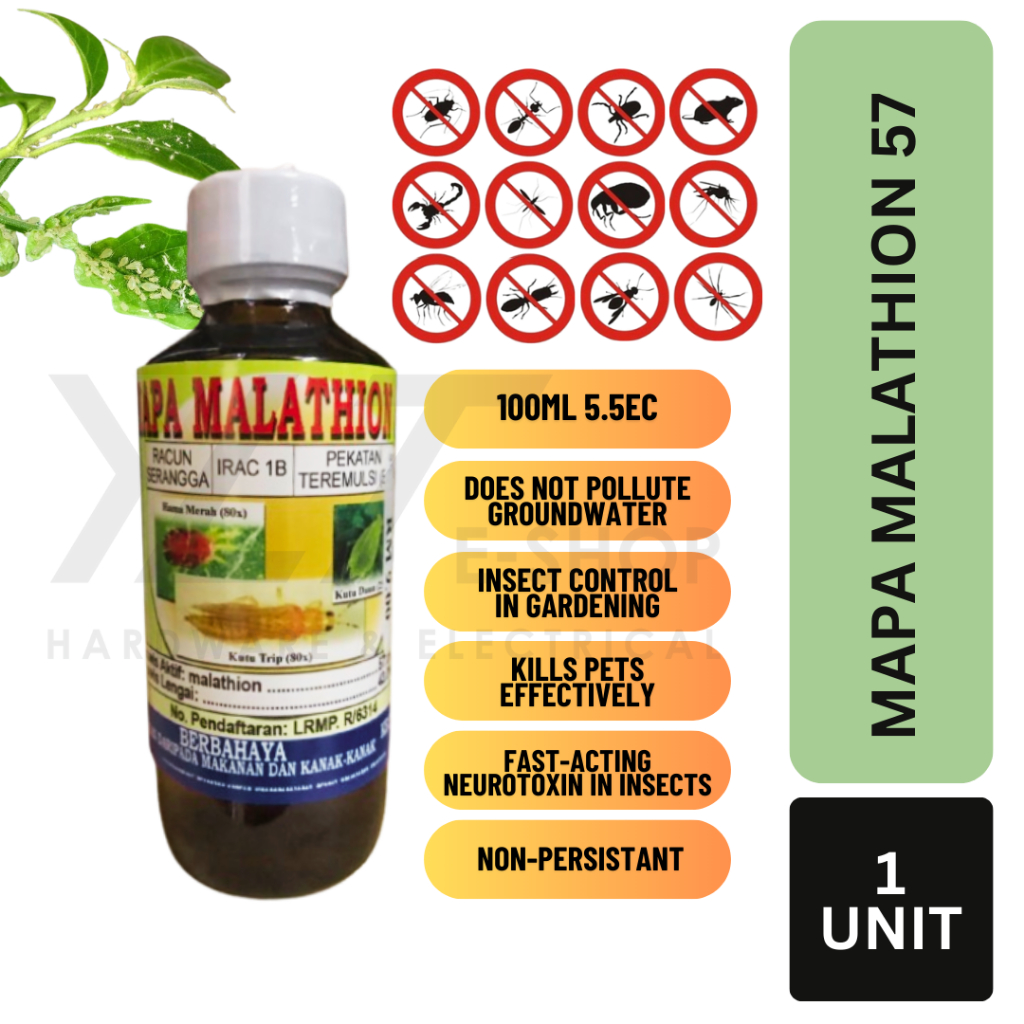 Mapa Malathion 57 100ml Racun Kumbang Kutu Daun Bena Hijau Serangga ...