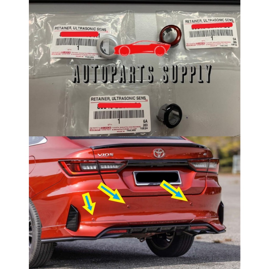 ORIGINAL TOYOTA VIOS AC100 2023 - 2024 FRONT REAR BUMPER SENSOR COVER ...