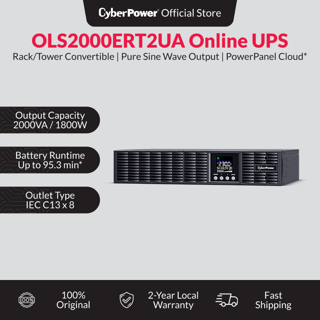CyberPower 2U Rackmount Online UPS With Critical/Non-Critical Outlet ...
