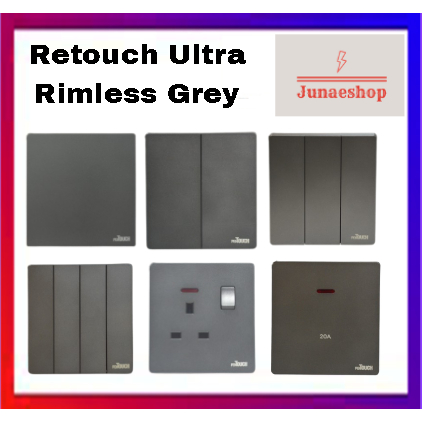 RETOUCH ULTRA RIMLESS 13A SWITCH SOCKET (MATT GREY) | Shopee Malaysia