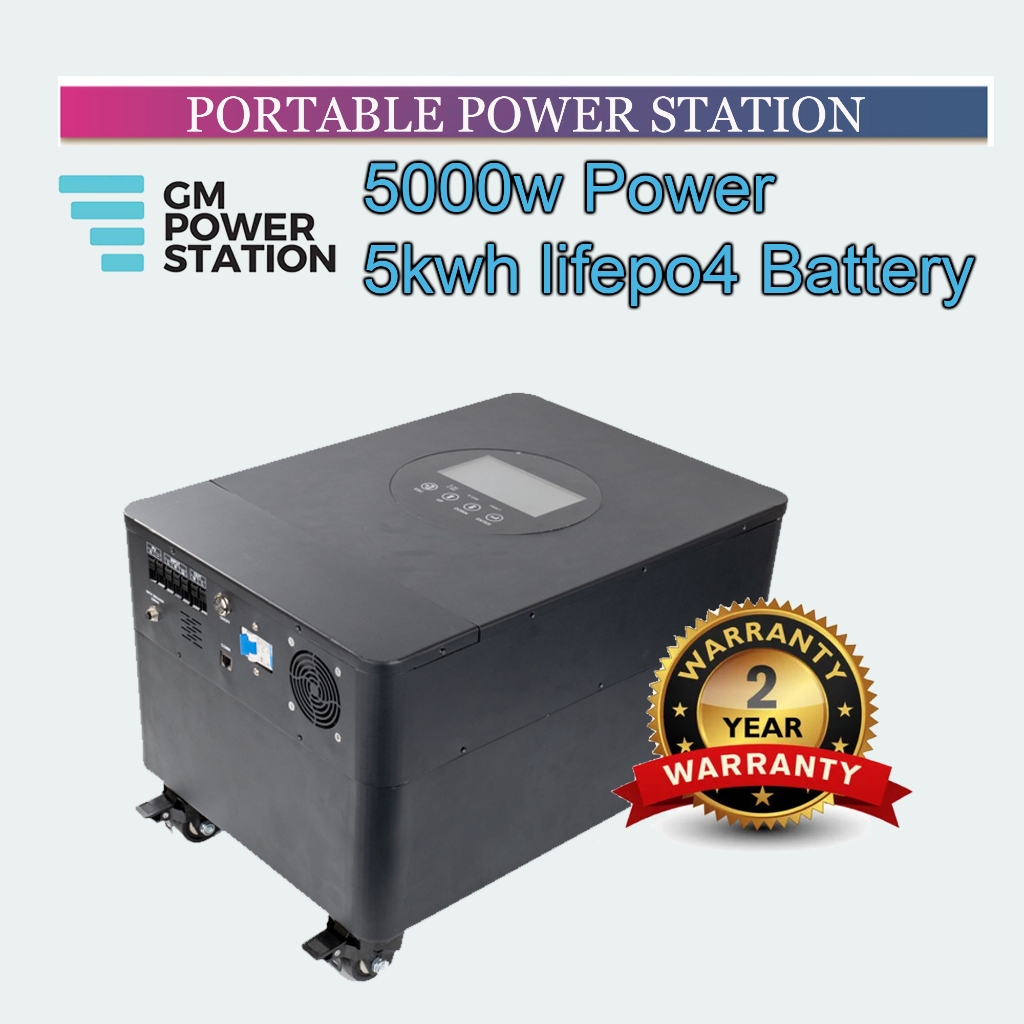 GM POWER STATION 5000W POWER 5KWH BATTERY 1560000MAH ALL IN 1 PORTABLE ...